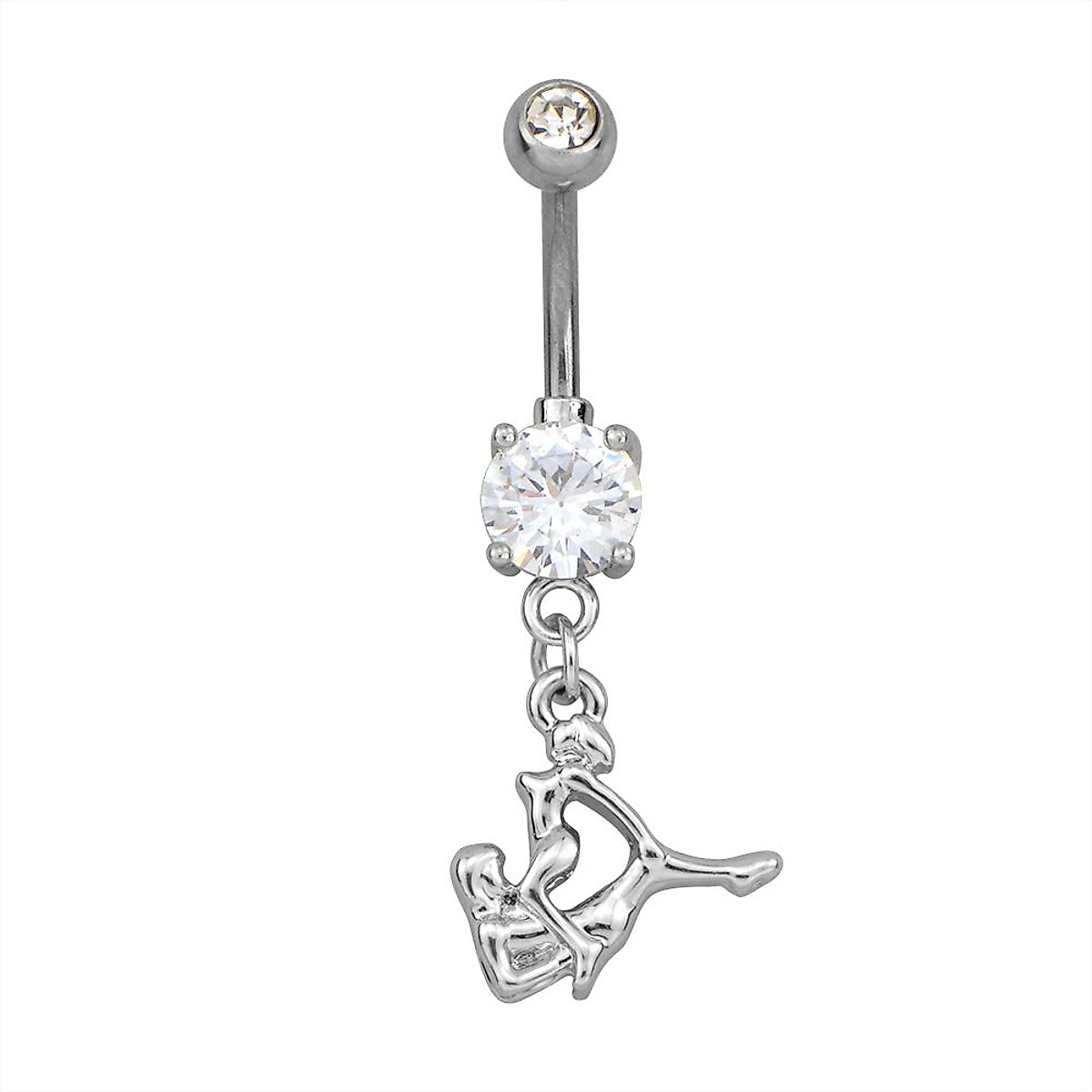 blue palm jewelry 5 - Kama Sutra Sex Position Nasty Surgical Steel Belly Button Dangle Ring 14 Gauge 3/8 Inch Barbell B625