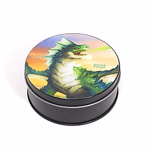 Metal Dice Polyhedral Set of 7 Copper Dragon Red D&D RPG Ancient Copper with Red Numbers