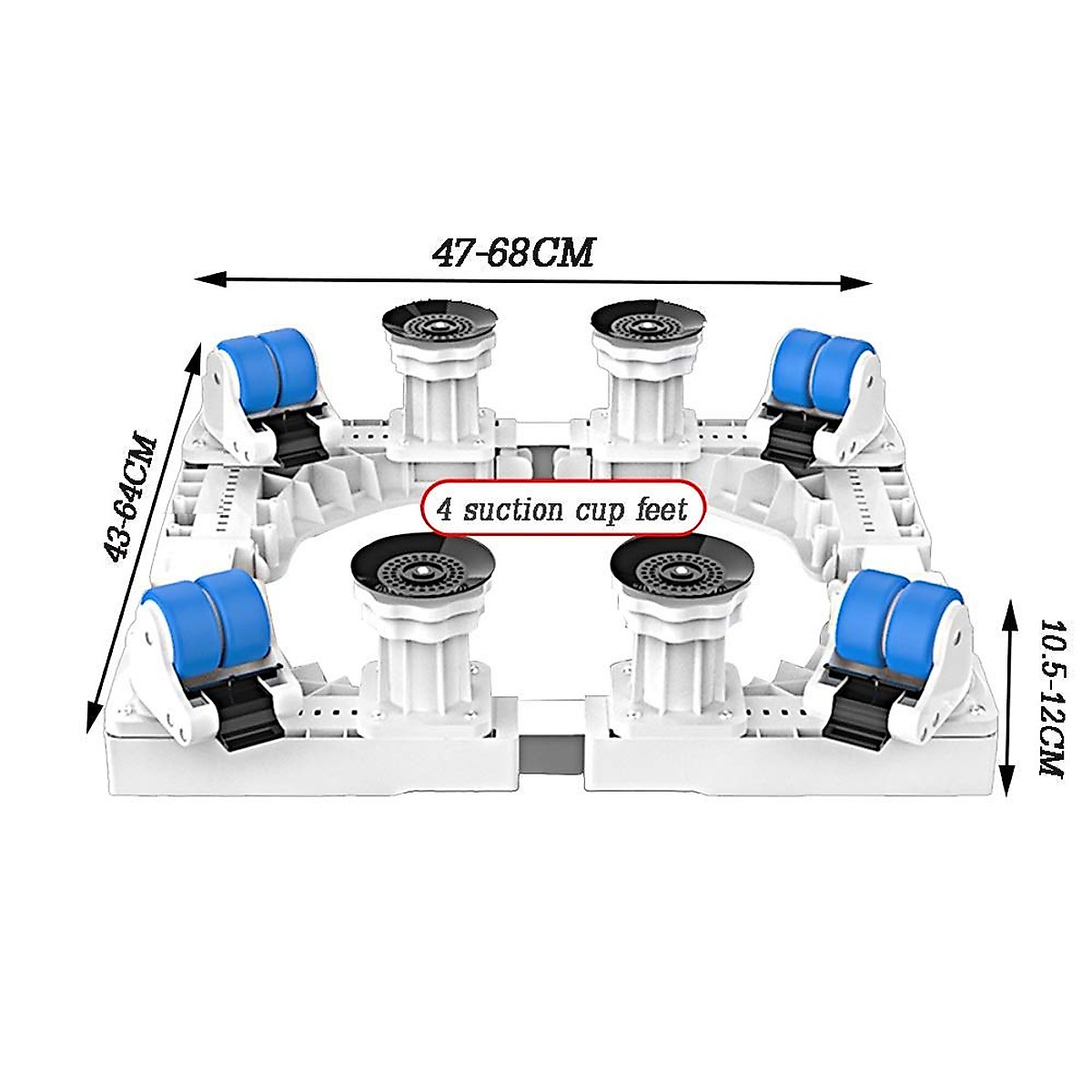 YGCBL Multifunction Portable Hand Trucks,Trolleyplastic Dolly Transport Roller Dollies Polypropylene Universal Wheel Movable Base Non-Slip with Brake 9Kg Capacity,White