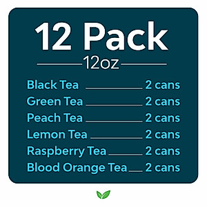 Zevia Organic Sugar Free Iced Tea, Tea Time Variety Pack, 12 Ounce Cans (Pack of 12)