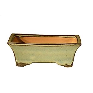 Bonsaiboy Green Ceramic Bonsai Pot - Rectangle 6.125 x 5.0 x 2.125.