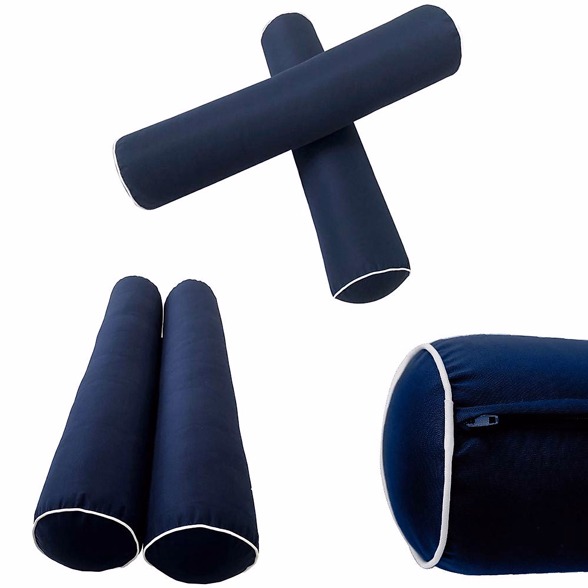 Prolinemax |Cover ONLY| Outdoor Style 1 Crib Contrast Trim Daybed Mattress Bolster Pillow Fitted Sheet AD101