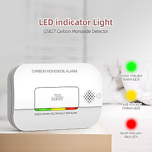 Putogesafe Carbon Monoxide Detector, 7 Year Sensor Life,Conforms to UL Standards, with Battery Warning Indicator and Test Button, 85 dB, for Ceiling and Wall Mounting, White (1 Pack)