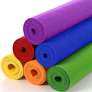Hosuly 12 Yard Christmas Felt Sheets Felt Fabric Ornaments Kit 13.5'' x 72'' Multicolor Felt 2mm Thick Soft Orange Felt Christmas for Sewing Felt Products DIY Arts Crafts(Rainbow Color)