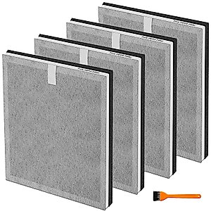 UOUOLONUN 4 Pack 3-in-1 True HEPA Filters Compatible withe Pure Enrichment PureZone Air Purifier, 3-Stage H13 True HEPA Replacement Filter, Part # PEAIRFIL