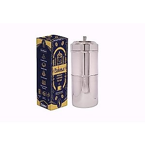 PAJAKA South Indian Filter Coffee Maker 250 ML 4-6 Cup Mug Madras Kaapi Kappi Drip Decoction Maker Brewer Dripper Stainless Steel Medium Size for Home & Kitchen