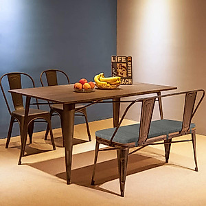 baibu 40 Inch Metal Bench Cushion with Ties, Non-Slip Rectangle Bench Seat Cushion Kitchen Bench Cushion with Machine Washable Cover - One Pad Only (Grey, 40x15x1.5in)