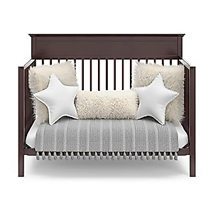 Storkcraft Carmel 5-in-1 Convertible Crib (Espresso) - GREENGUARD Gold Certified, Converts to Toddler Bed & Full-Size Bed, Fits Standard Full-Size Crib Mattress, 4 Adjustable Mattress Heights