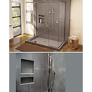 Uni-Green Bathroom Wall Niche Double Recessed Shelf 24"X16" Two Inner Shelves, Easy Install– Yellow