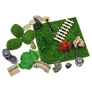 Mini Zen Garden Accessories, Outdoor Fairy Garden Miniatures, Sandbox Decorations, Zen Tray Items, Terrarium Ornaments, Dollhouse Supplies, Desk Top Figurines, Bonsai Decorative Craft Tools Kit