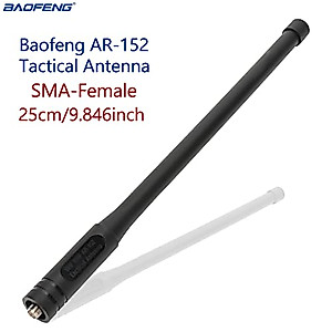 2Pack Baofeng Dual Band VHF UHF SMA-Female Tactical Antenna for Baofeng AR-152 UV-5R UV-82 BF-F8HP BF-H6 BF-888S TP-8Plus Kenwood TYT Etc Two Way Radio