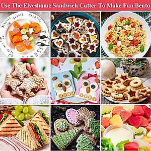 Sandwich Cutters for Kids, 32 PCS Sandwich Bread Cutters Set, Metal Cookie Cutter Set, Food Grade Pick Forks, Cookie Cutters Shapes, Christmas Star Mouse Vegetable Fruit Molds for Kids Bento Box Lunch