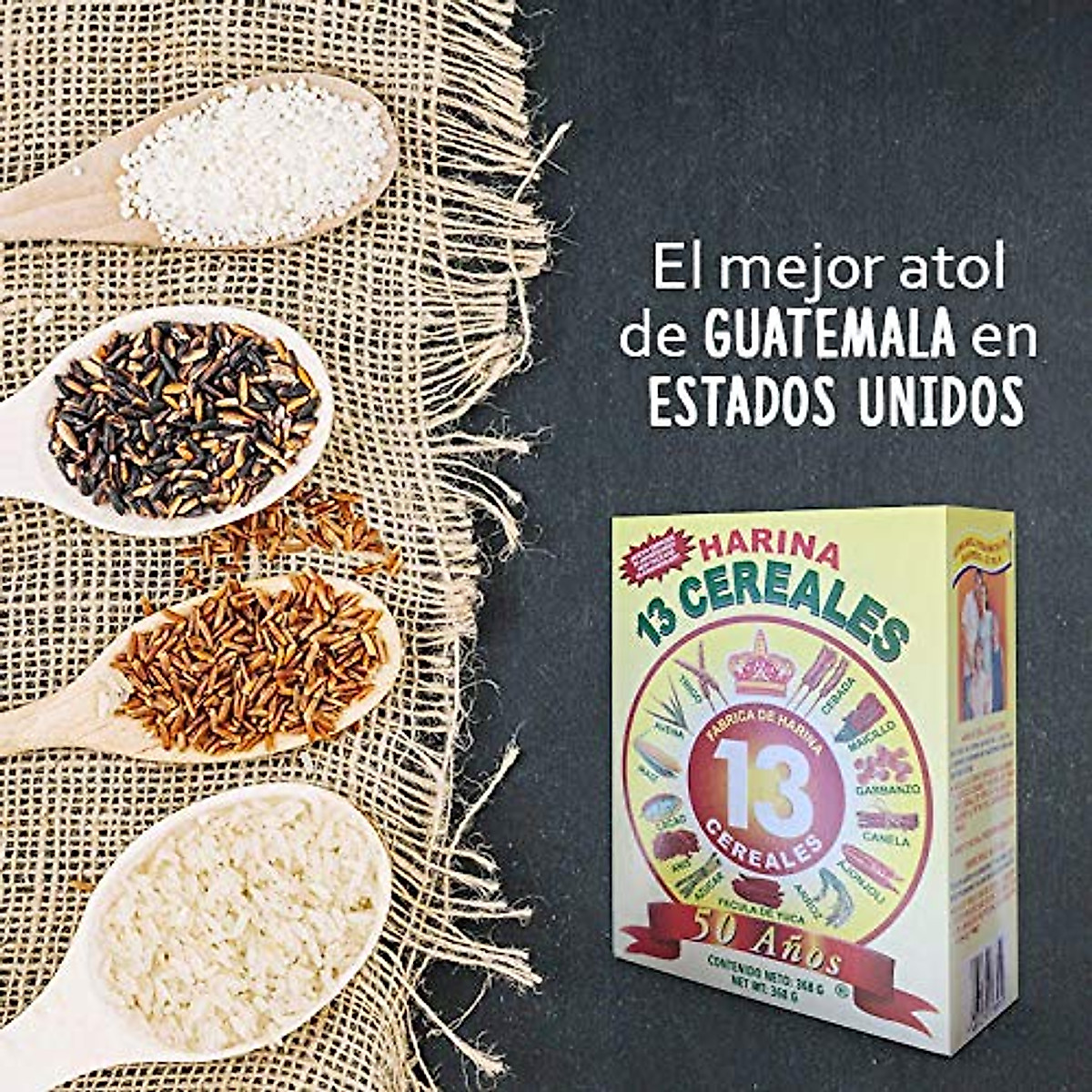 Harina 13 cereales 5 PACK El Atol 100% Natural, Made with the best cereals from Guatemala, Excellent SUPPLEMENT for nursing mothers and a great family food
