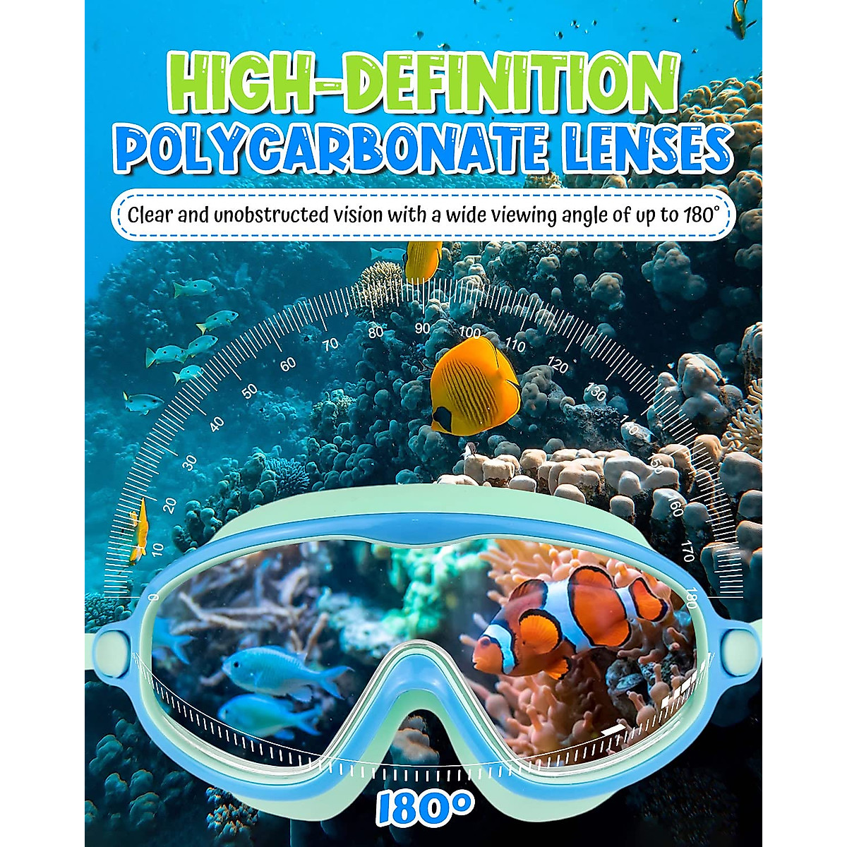 Rantizon Kids Swim Goggles 2 Pack, Wide View Swimming Goggles for Child 3-15, Anti Fog&UV No Leaking Goggles for Boys Girls