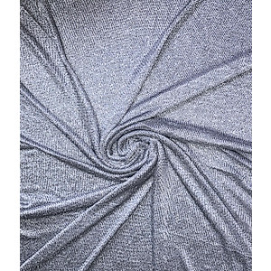 Keily & Megan Inc, 60" Wide Stretch Vintage Chainmail Medieval Era Armour LARP Cosplay Faux Metallic Chainmail Fabric by The Yard (Silver, 1 Yard)