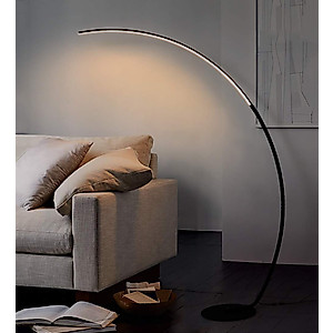 Dimmable Arc Floor Lamp with Remote Control, 67'' Black Modern LED Standing Lamps Tall Lamp, Arched Floor Lamp for Living Room, 3 Color Temperatures, Reading Floor Lamps for Bedroom Office Home