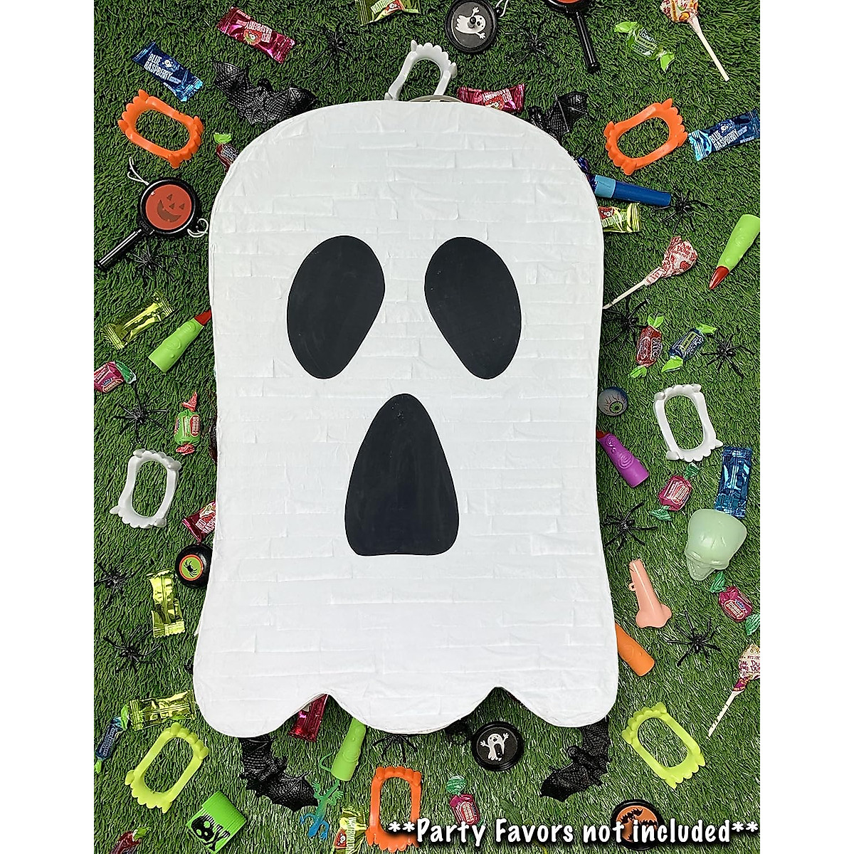 Ghost Halloween Piñata with stick - 17”x10"x 5" Perfect for Halloween Party Decorations, Photo Prop, October Birthday, Funny and Spooky Anniversary - Fits candy/favors: by Get a piñata