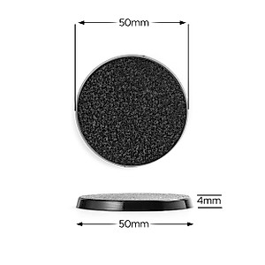 EasyPegs 50mm Textured Plastic Round Bases or 1.96 inch Wargames Table Top Games 100 Count