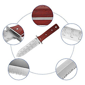 Hori Hori Garden Soil Knife Heavy Duty Weeding, Digging and Gardening Tools with 7 inch Double Edge Sharp Japanese Blade Leather Sheath, Full Tang Wood Handle Manual Sod Cutter