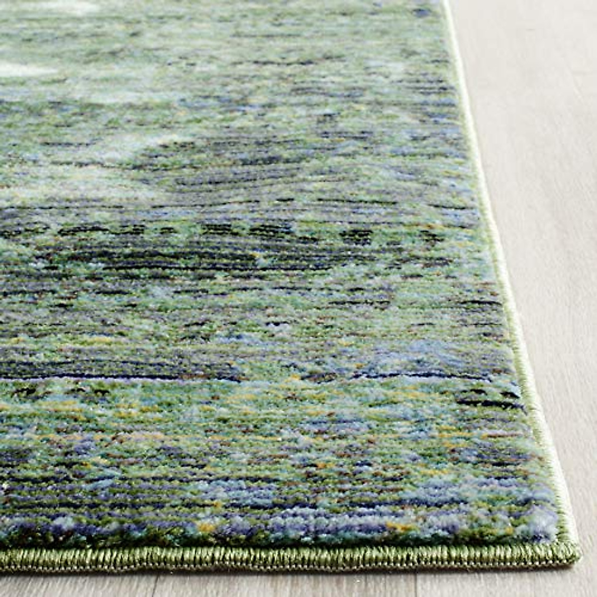 SAFAVIEH Mystique Collection Area Rug - 8' x 10', Green & Multi, Watercolor Overdyed Distressed Design, Non-Shedding & Easy Care, Ideal for High Traffic Areas in Living Room, Bedroom (MYS920G)