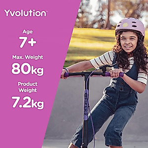 Yvolution Y Fliker Air A3 Scooter 3 Wheels Foldale Wiggle Scooter Self-Propelling Drifting Scooter for Boys and Girls Age 7+ Years (Purple 2020)