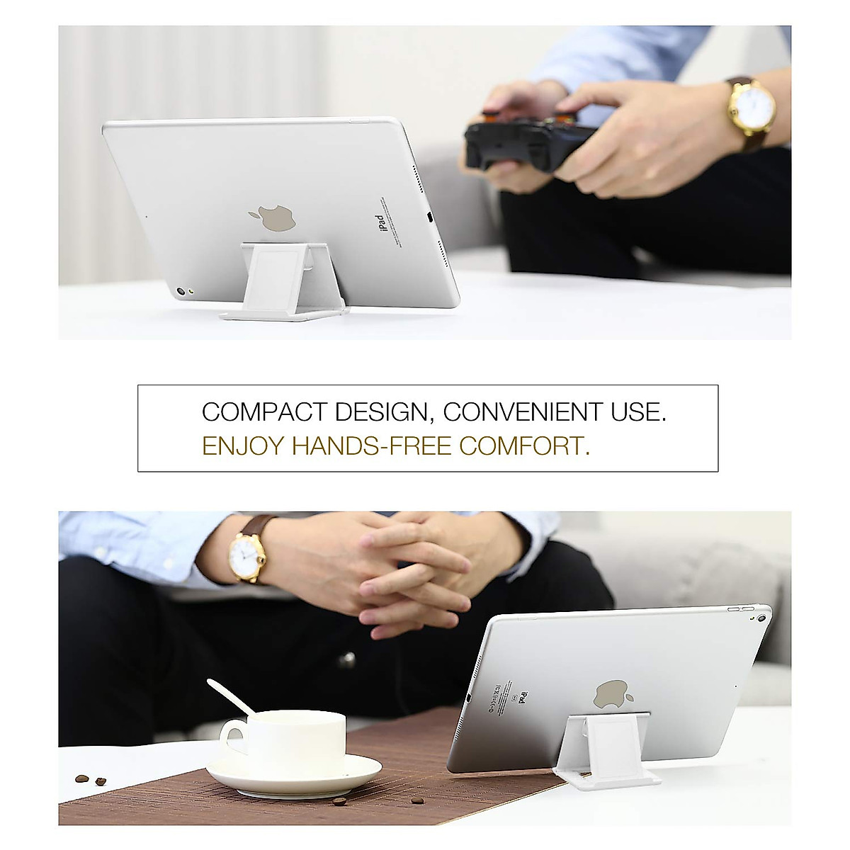 MoKo 2PCS Phone/Tablet Stand, Desktop Holder for 4-11" Device, Fit with iPhone 16/Pro/Pro Max/Plus, iPhone 15/Pro/Pro Max/Plus, iPhone 14/Pro/Pro Max/Plus, iPhone 13/Pro/Pro Max/Plus