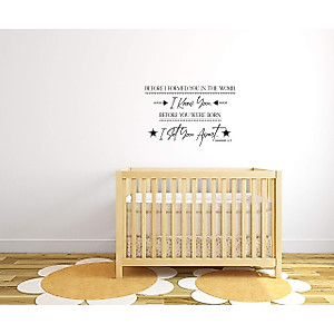 Before I Formed You In The Womb Jeremiah 1:5 Vinyl Religious Wall Art Wall Sticker Wall Decal Home Room Boys Girls Kids Children Nursery Playroom Wall Decoration Home Studio Office Size (10x8 inch)