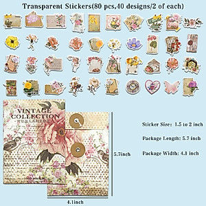 200 Pieces Vintage Ephemera Bundle Junk Journal Kit Scrapbook Supplies Paper Sticker Material Pack Scrapbooking kit for Art Journaling Bullet Journals Planners Collage Decoupage Crafter Gifts