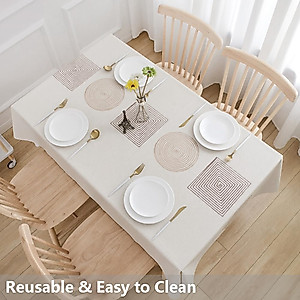 TruDelve Heavy Duty Vinyl Table Cloth Plastic Table Cloth for Kitchen Dining Table Wipeable PVC Waterproof Tablecloth for Rectangle Table(54"x72",Geometry)