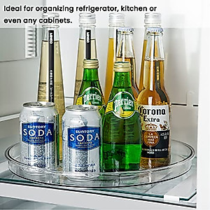 vacane 2 Pack Clear Lazy Susan Organizer Turntable for Cabinet Pantry Lazy Susan 10" Cabinet Organizer for Kitchen, Refrigerator Countertop, Bathroom