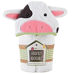 Baby Aspen "Utterly Adorable Cow Hooded Towel/Baby Robe, 0-9 Months