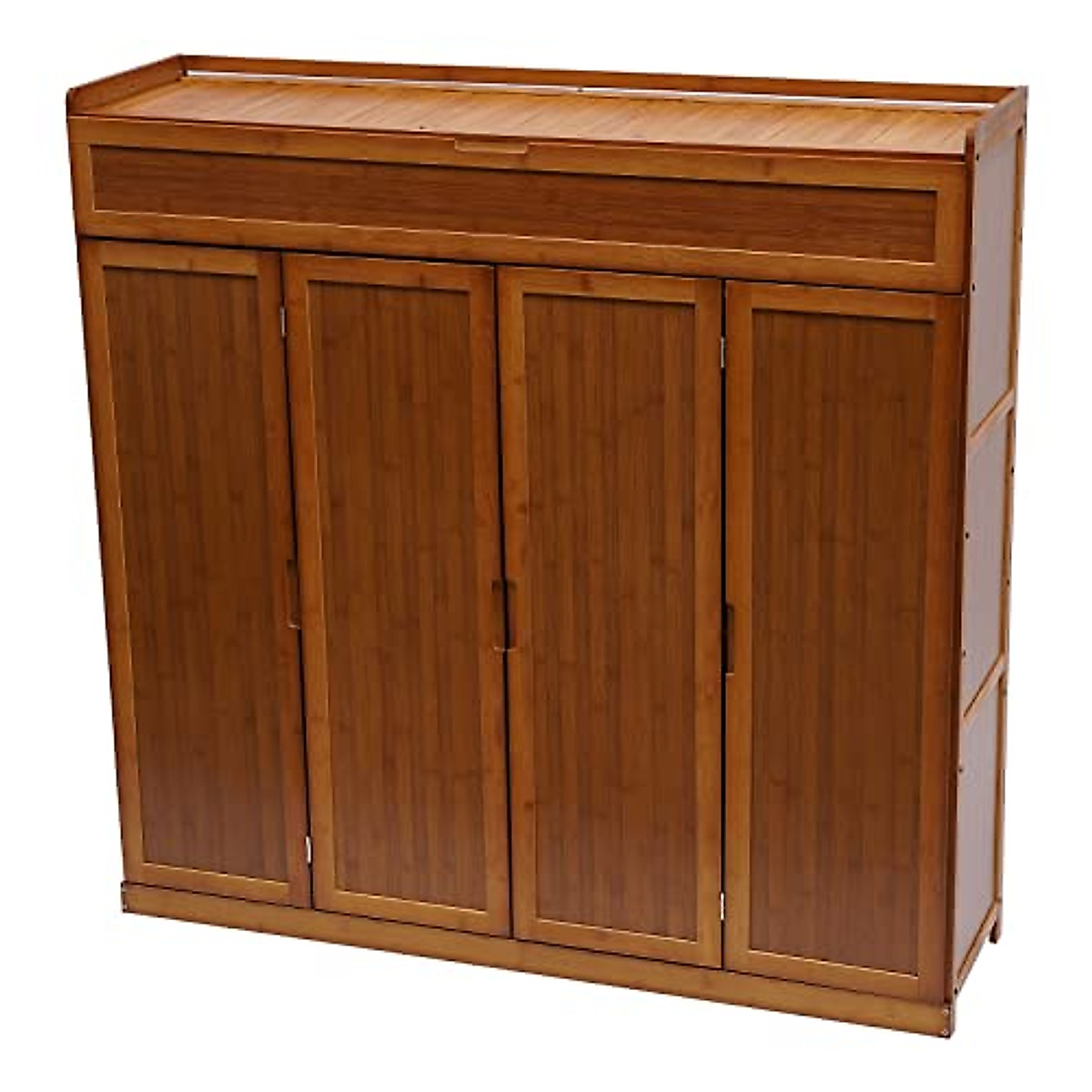 DYRABREST 7 Tier Shoe Storage Cabinet with 4 Doors,Shoe Storage Freestanding Shoe Rack for Entryway with Flip Drawers,Bamboo Shoe Cabinet Shoe Storage Organizer Cabinet Hold up to 20 Pairs