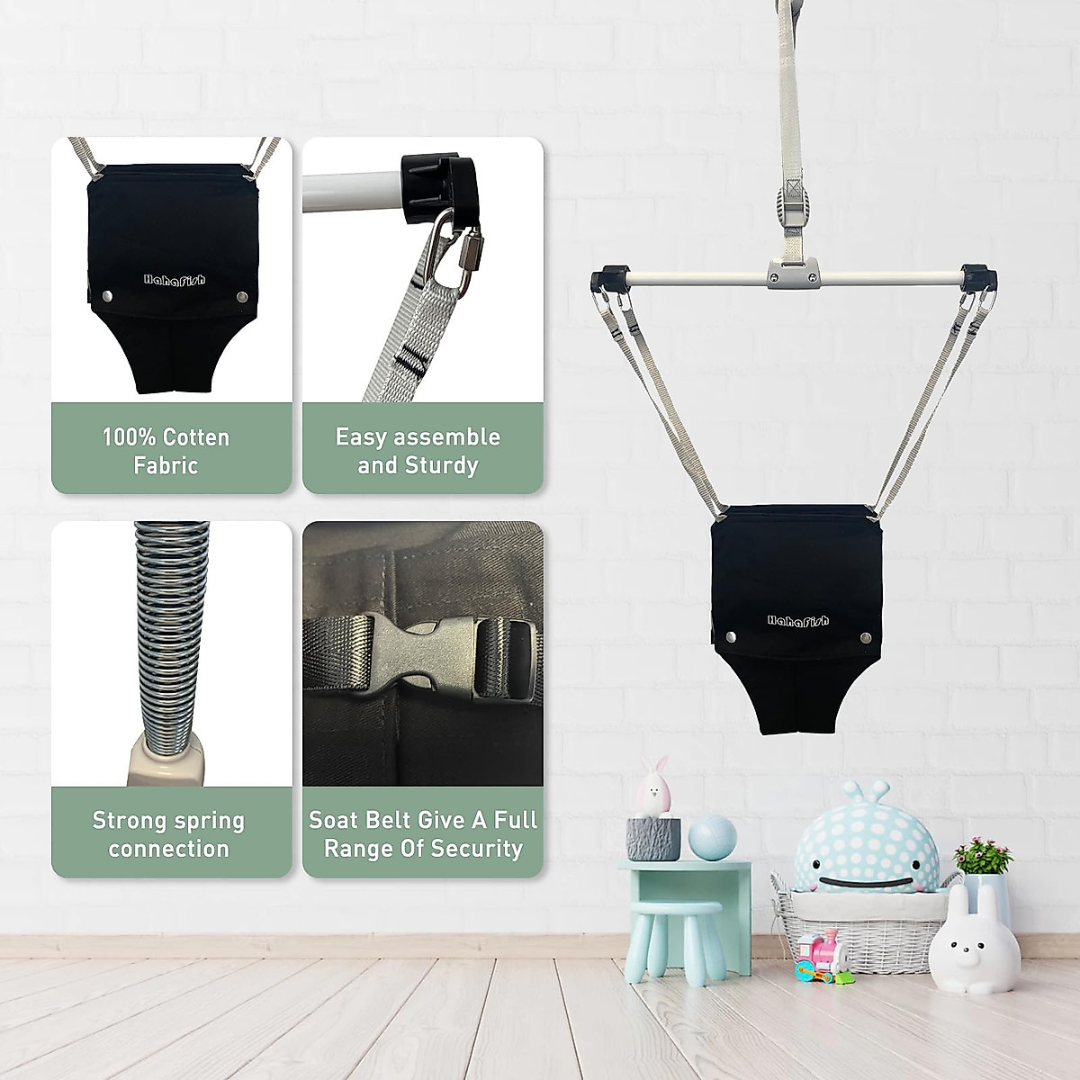 2 in 1 Baby Jumper and Toddler Swing with Stand Indoor and Outdoor, Baby Swings Baby Jumpers and Bouncers for Infants to Toddler, with Foldable Metal Stand