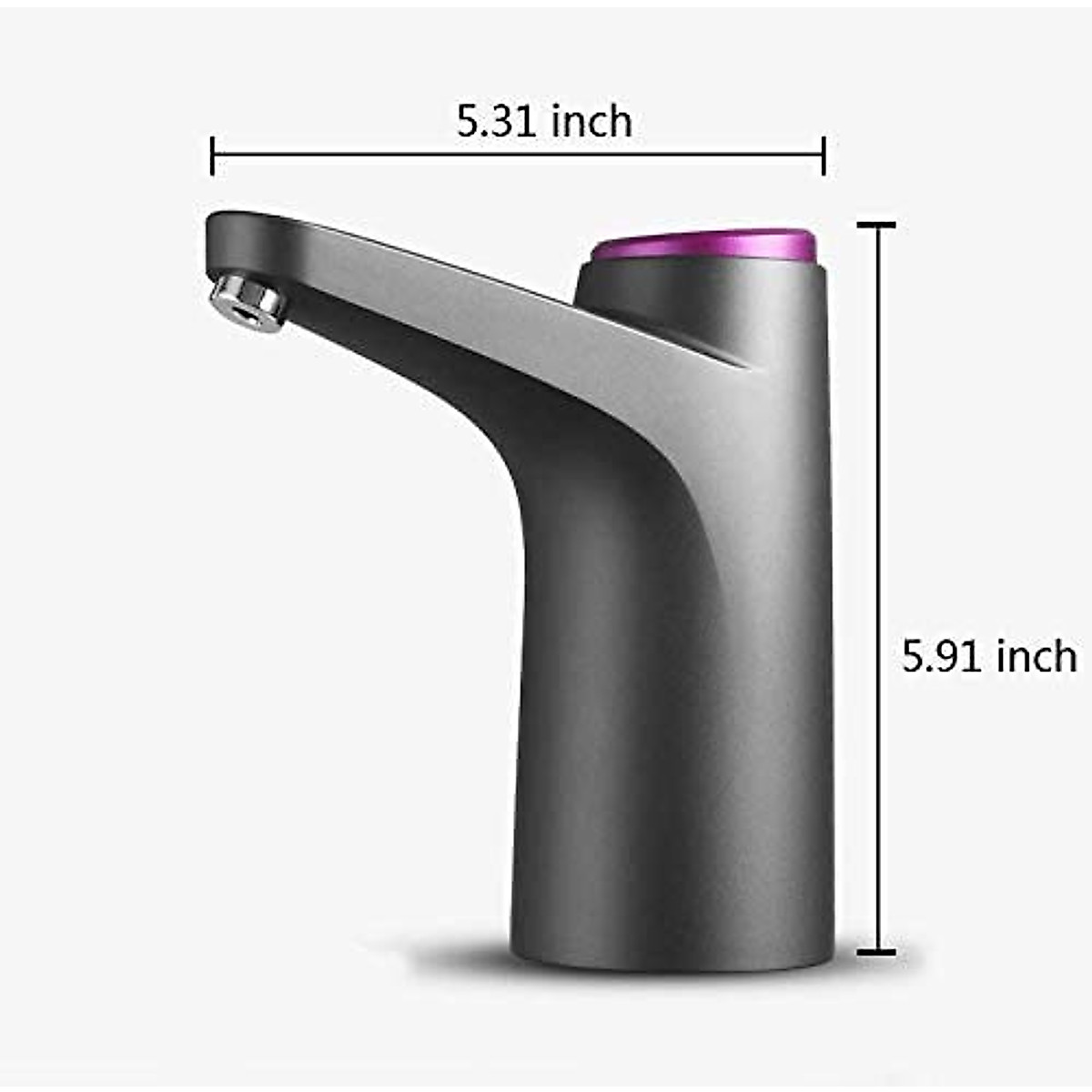 Cozy BlueWater Dispenser, Portable Water Bottle Pump for Universal 3, 4 and 5 Gallon with USB Electric Charging and Automatic Off Switch (Black)