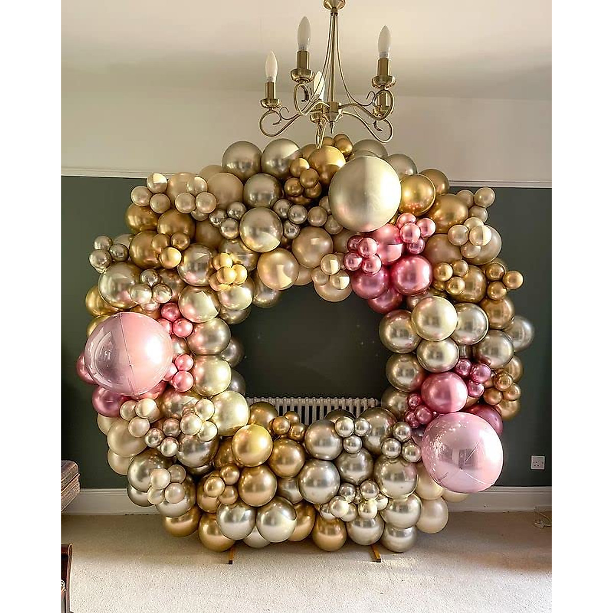 Gold Chrome Metallic Balloons 5 inch Helium Balloons Thick Latex Gold Arch 50PCS for Birthday Party Decorations Baby Shower Bridal Shower Wedding Engagement Anniversary Christmas Festival (Gold)