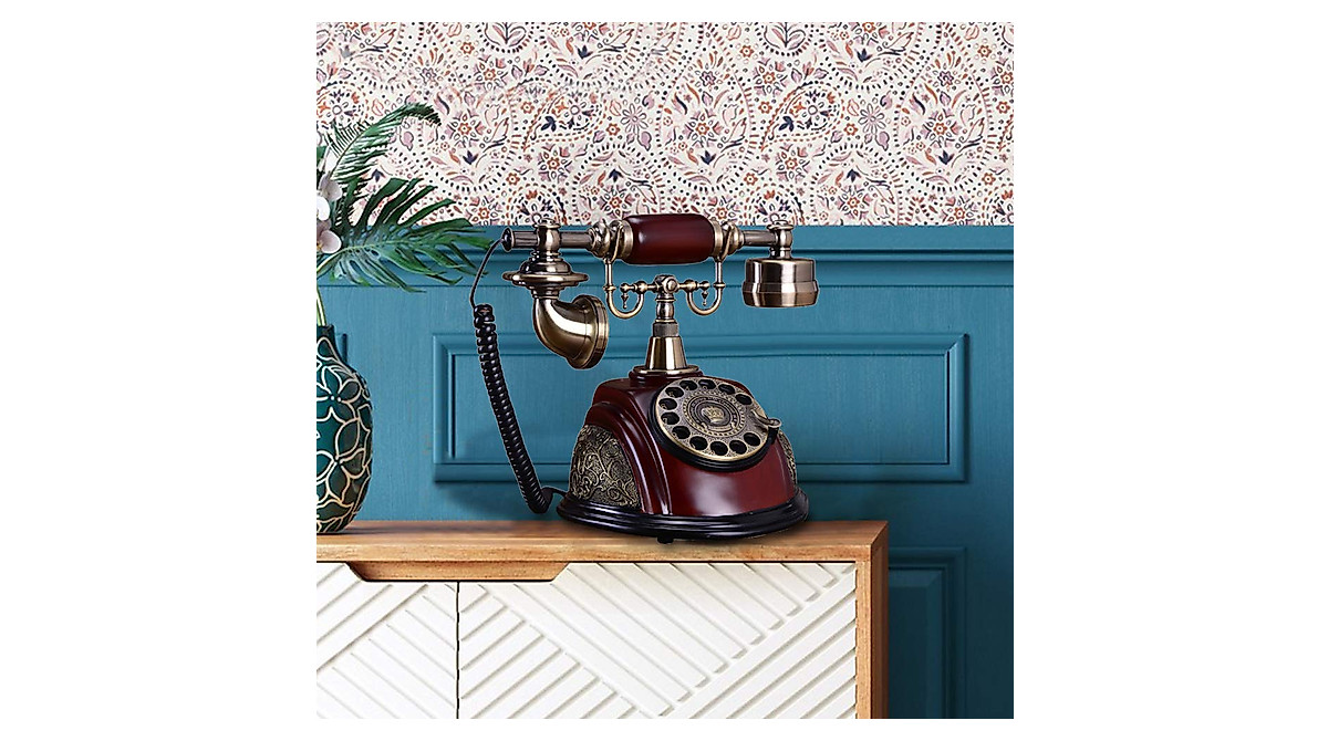 Vintage Rotary Landline Phone - Antique European Style Telephone