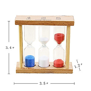 Stocking Stuffer iPhyhe 1/3/5 Minute Tea Egg Timer Hourglass with Wooden Frame