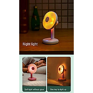 NC Small Desk Fan for Office Table, Cute but Mighty, 3 Speeds, USB Powered, 60° Adjustment, Quiet Portable Personal Fan ,for Home Office Bedroom or Outdoor Use(green)