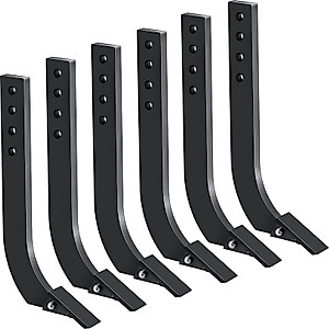 VEVOR Box Blade Shank, 18'' Scarifier Shank, 4 Holes Box Scraper Shank, Ripper Shank with Removable Tapered Teeth and Pins, Adjustable Shanks Assembly for Replacement, Digging, Plowing, 6PCS