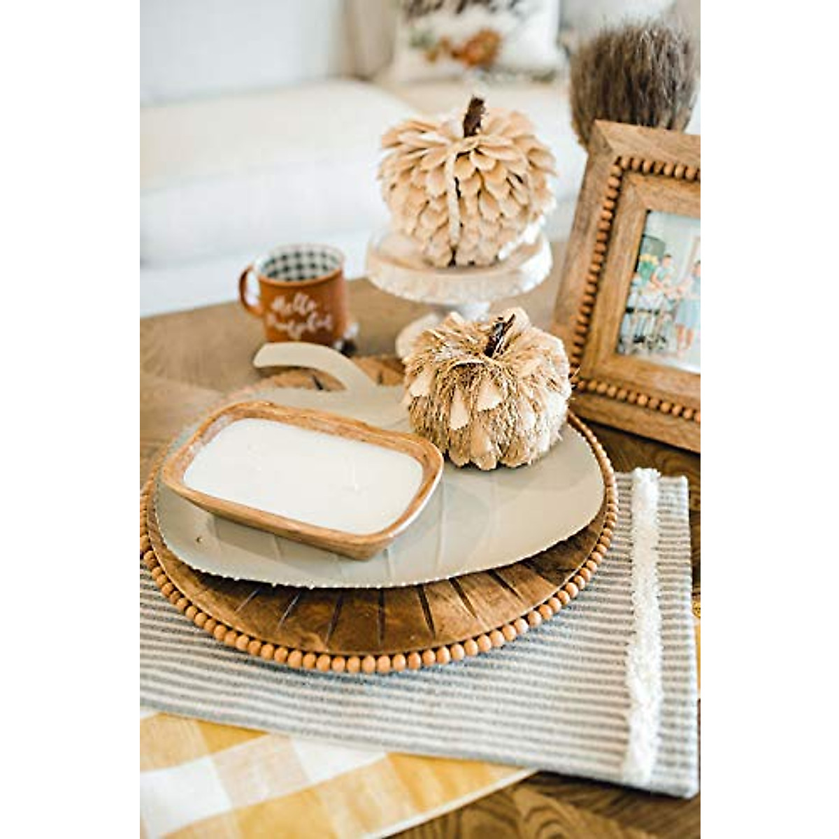 Mud Pie Petite Wood Candle, Brown, Large