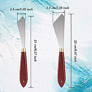 Painting Knife Set Painting Mixing Scraper Stainless Steel Palette Knife Painting Art Spatula with Wood Handle Art Painting Knife Tools for Oil Canvas Acrylic Painting (2)