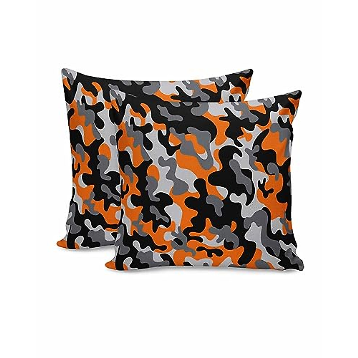 applebless Set of 2 Throw Pillow Covers Square for Home Decor, Camo 18x18 Inch Cotton Reversible Pillow Case Sofa Soft Cushion Cases for Bedroom Couch Bed Car Chair