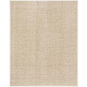 SAFAVIEH Natural Fiber Collection Area Rug - 8' x 10', Natural & Beige, Border Basketweave Seagrass Design, Easy Care, Ideal for High Traffic Areas in Living Room, Bedroom (NF114A)