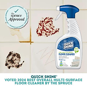 Quick Shine Multi Surface Floor Cleaner 27oz | Ready to Use-Streak Free- No Rinse | Use on Hardwood, Laminate, Luxury Vinyl Plank & Stone | Use in Spray Mops & Vac Mops | Safer Choice Cleaner