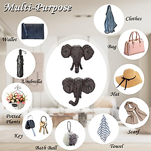 Sumnacon Cast Iron Coat Hook, 4PCS Wall-Mounted Coat Hook for Key Bag Towel Cup,Heavy Duty Towel Hook for Bathroom Kitchen Entrance Cloakroom,Elephant