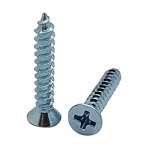 100 Qty #6 x 1" Flat Head Zinc Coated Phillips Head Wood Screws (BCP4)