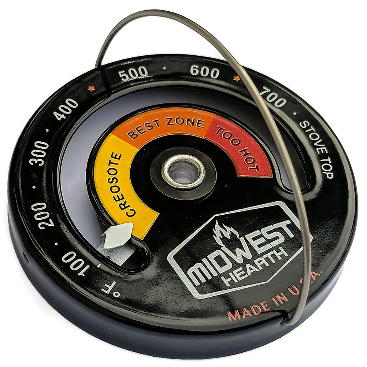 Midwest Hearth Wood Stove Thermometer - Magnetic Stove Top Meter
