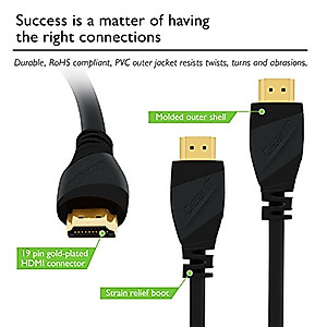 50 Ft HDMI Cable, GearIT Pro Series HDMI Cable 50 Feet High Speed Ethernet 4K Resolution 3D Video and ARC Audio Return Channel HDMI Cable, Black