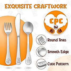 12-Piece Kid Silverware Flatware Set, HaWare Stainless Steel Toddler Preschooler Eating Utensils, Metal Cutlery for Self Feeding, Mini Flatware Set for Home Kitchen School, Healthy and Dishwasher Safe