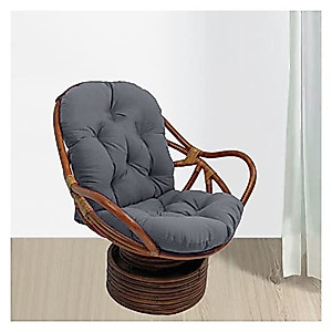 FHYTGBS Swivel Rocker Cushion- 1Pc Rattan Wicker Rocking Chair Seat Cushion Pad Outdoor Garden Patio Indoor High Back Cushion (Color : Black)